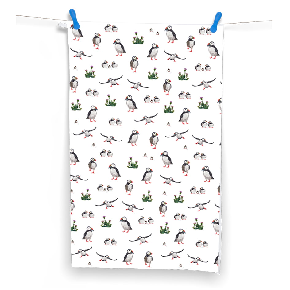Chloë Gardner Puffin Tea Towel – Home on water st.